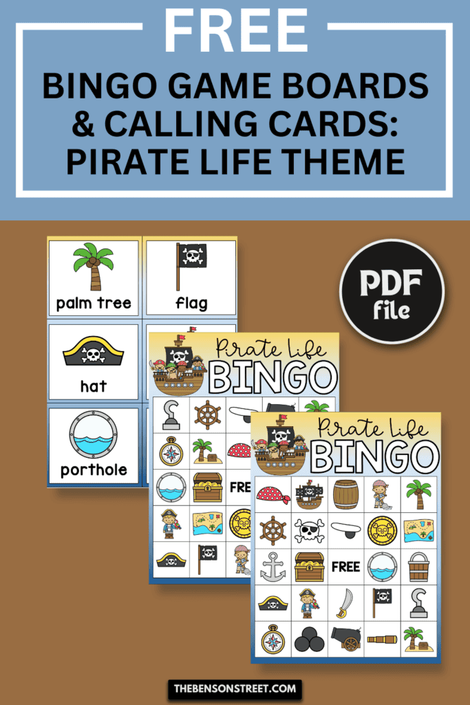 Free Printable Pirate Bingo: 30 Boards + Calling Cards - The Benson Street