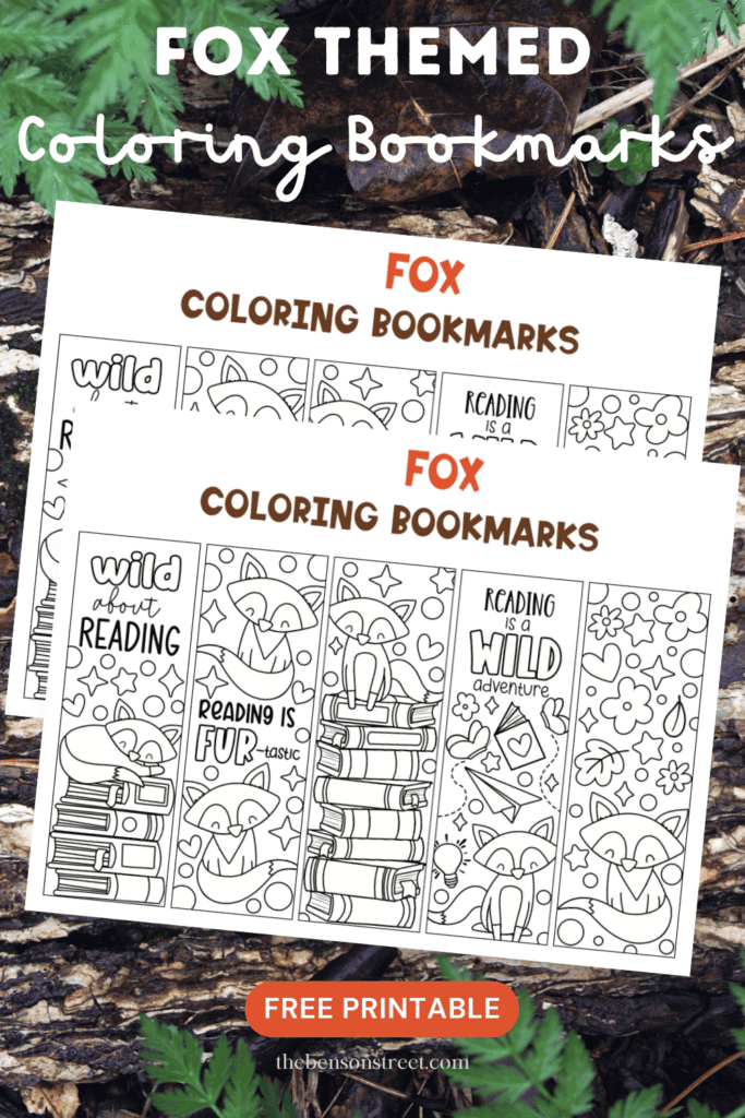 Free Printable Fox Bookmarks to Color - The Benson Street