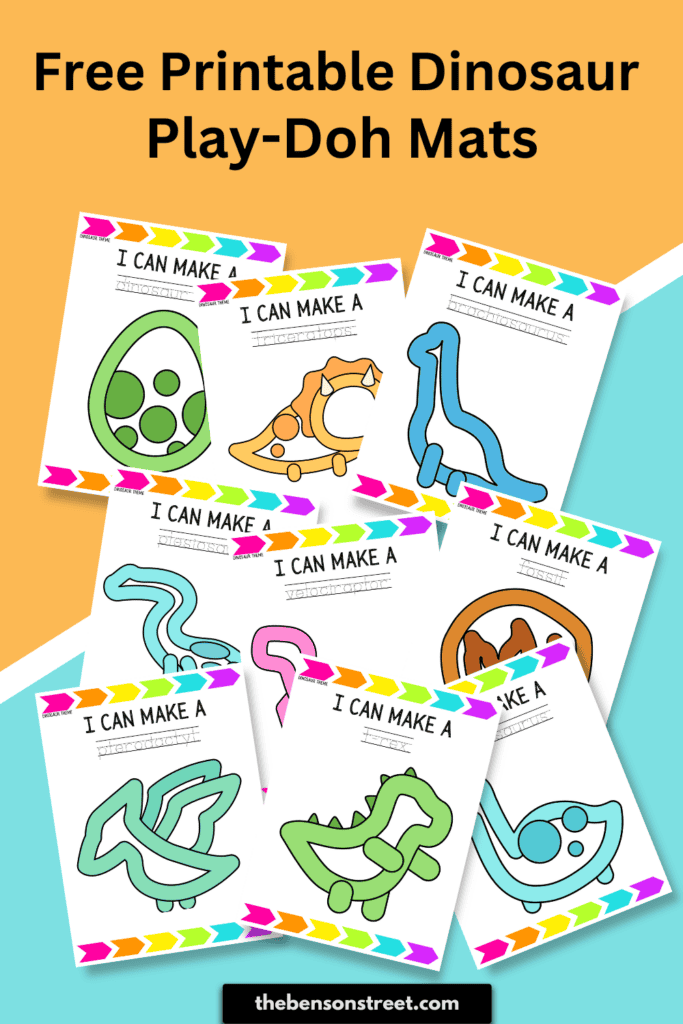 Free Printable Dinosaur Playdough Mats for Kids - The Benson Street