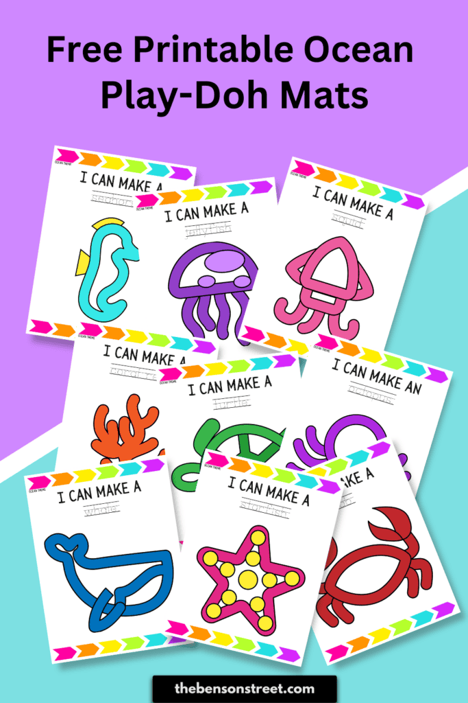 Free Printable Ocean Playdough Mats: Under the Sea Fun - The Benson Street