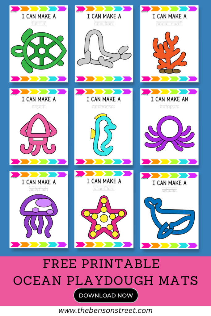 Free Printable Ocean Playdough Mats: Under the Sea Fun - The Benson Street