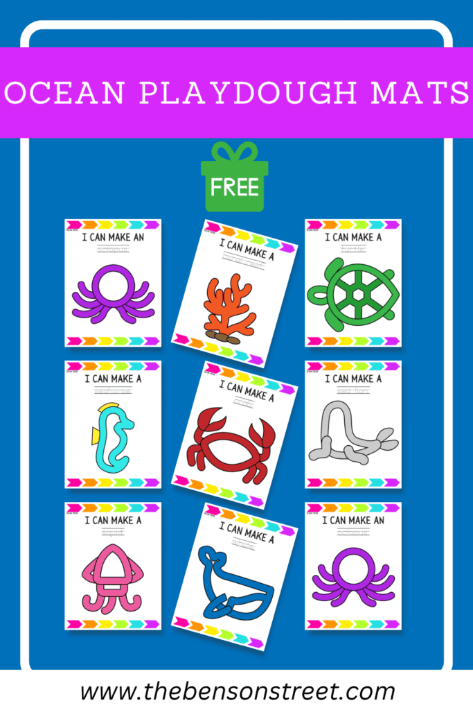 Free Printable Ocean Playdough Mats: Under the Sea Fun - The Benson Street