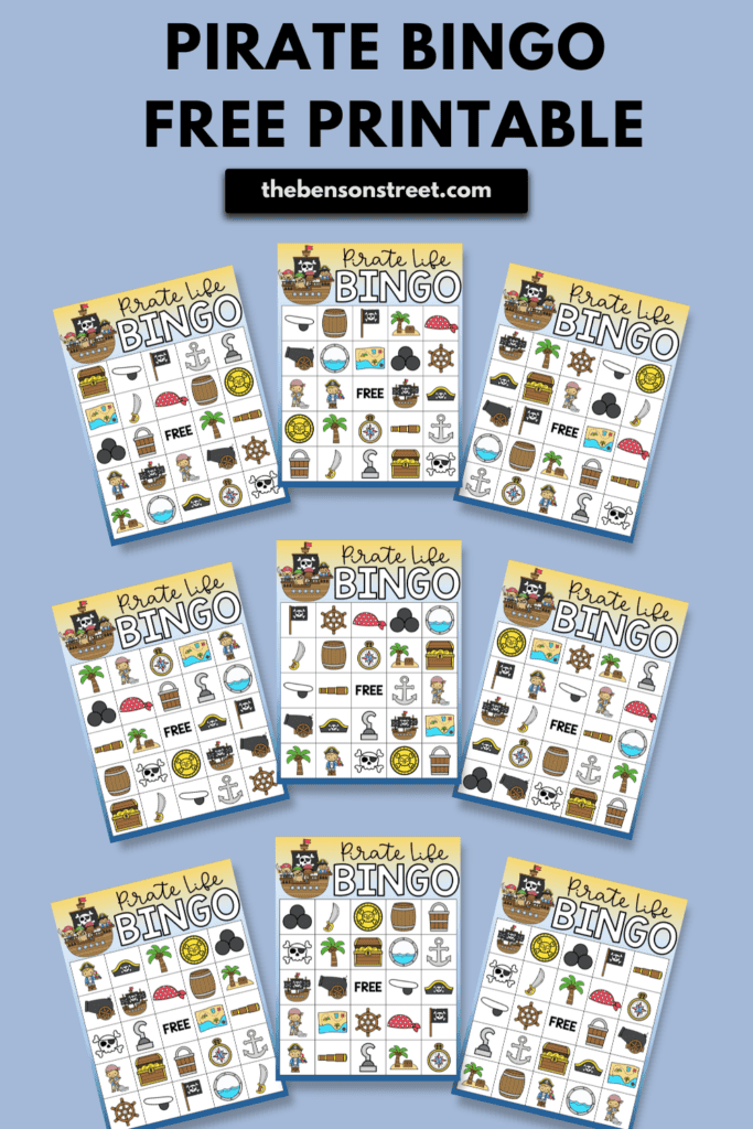 Free Printable Pirate Bingo: 30 Boards + Calling Cards - The Benson Street