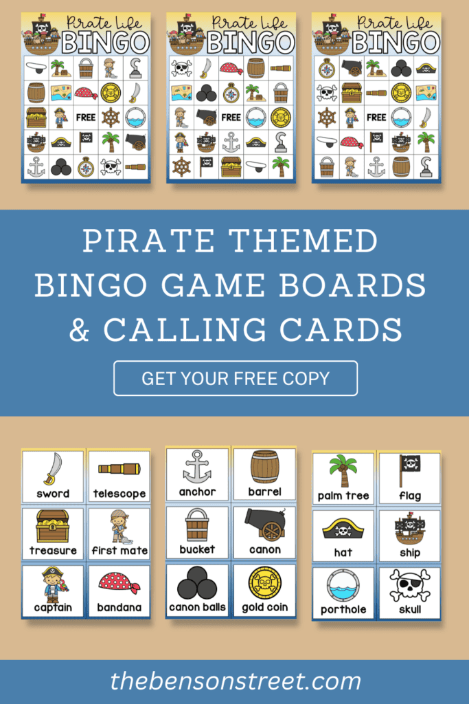 Free Printable Pirate Bingo: 30 Boards + Calling Cards - The Benson Street