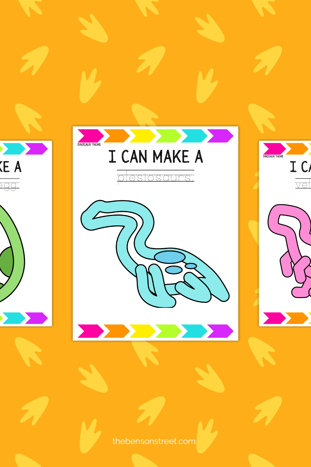 Free Printable Dinosaur Playdough Mats for Kids - The Benson Street