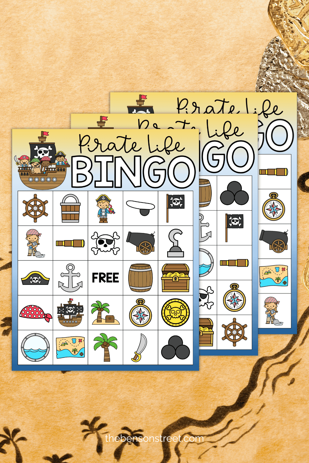 Free Printable Pirate Bingo: 30 Boards + Calling Cards - The Benson Street