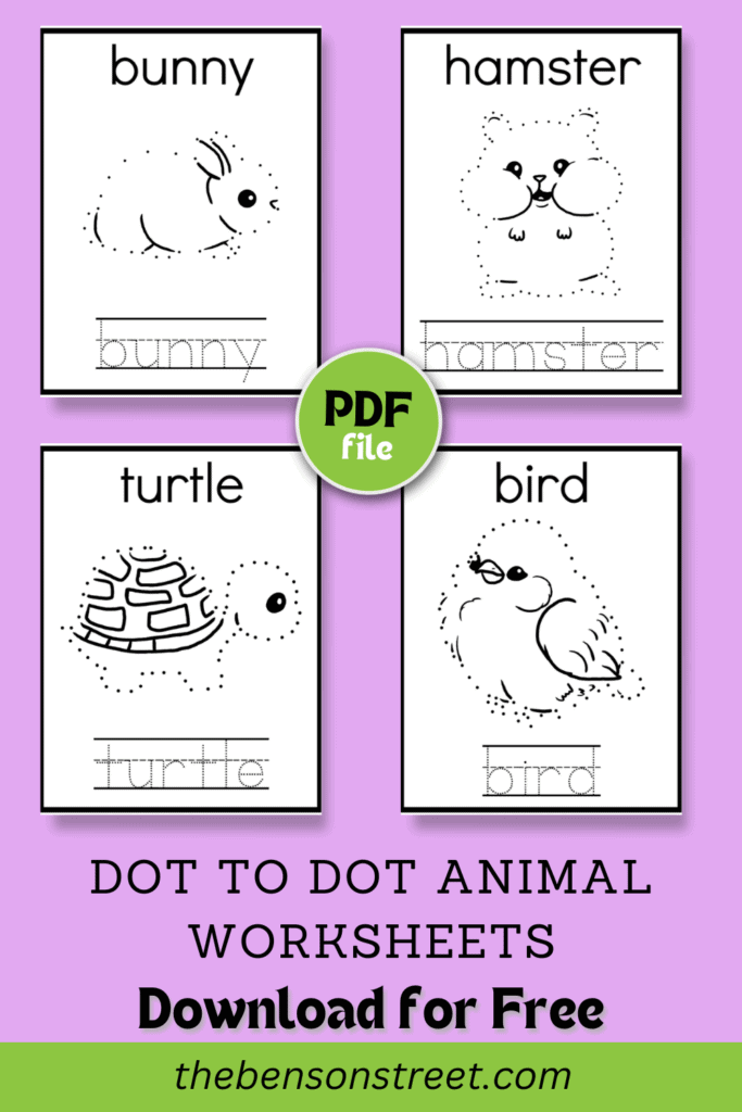 Free Printable Animal Connect the Dot Pages - The Benson Street