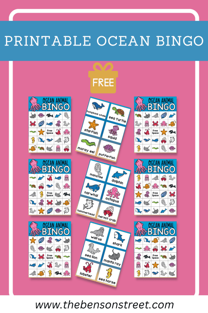 Free Printable Ocean Bingo Game Boards & Calling Cards - The Benson Street