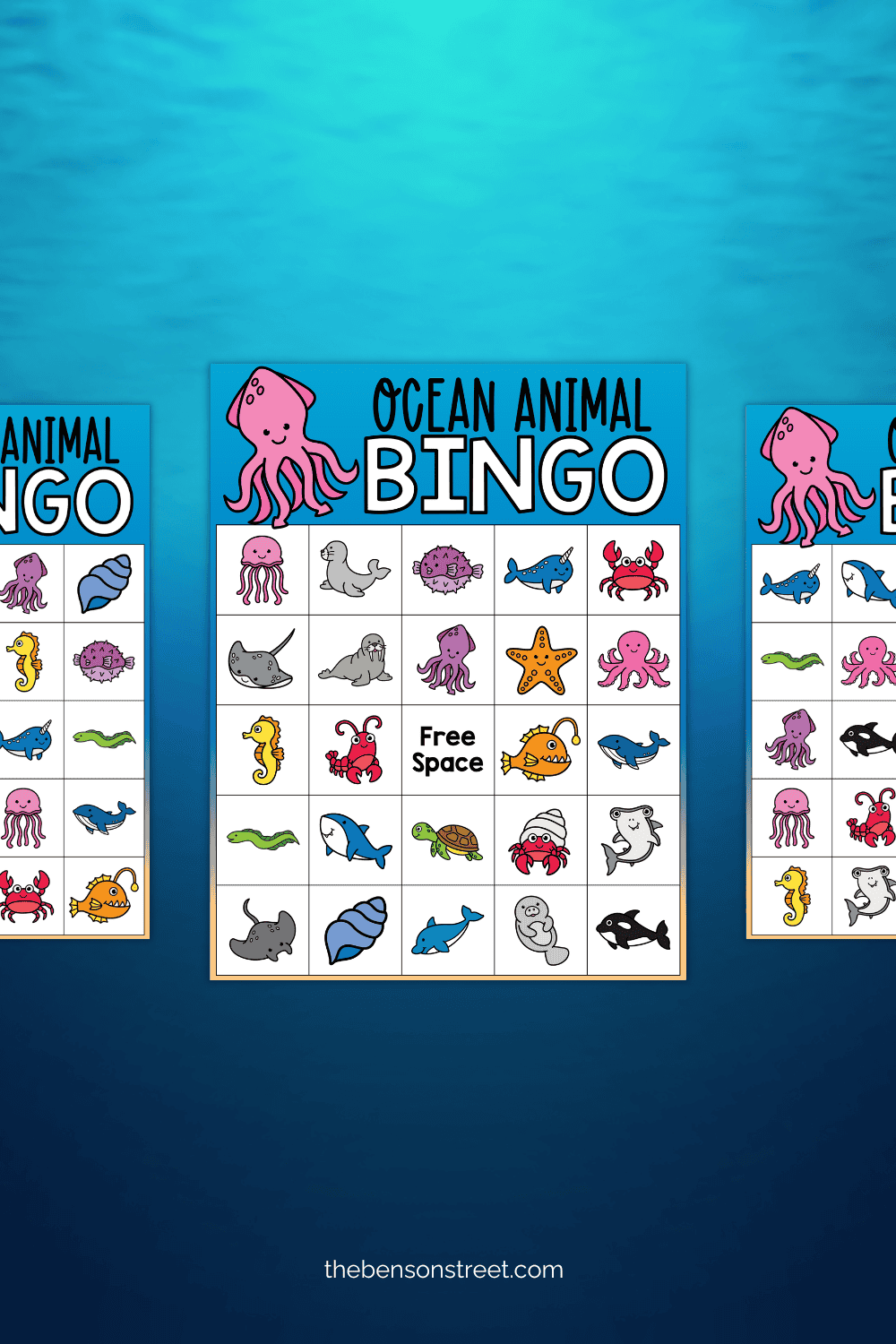 Free Printable Ocean Bingo Game Boards & Calling Cards - The Benson Street