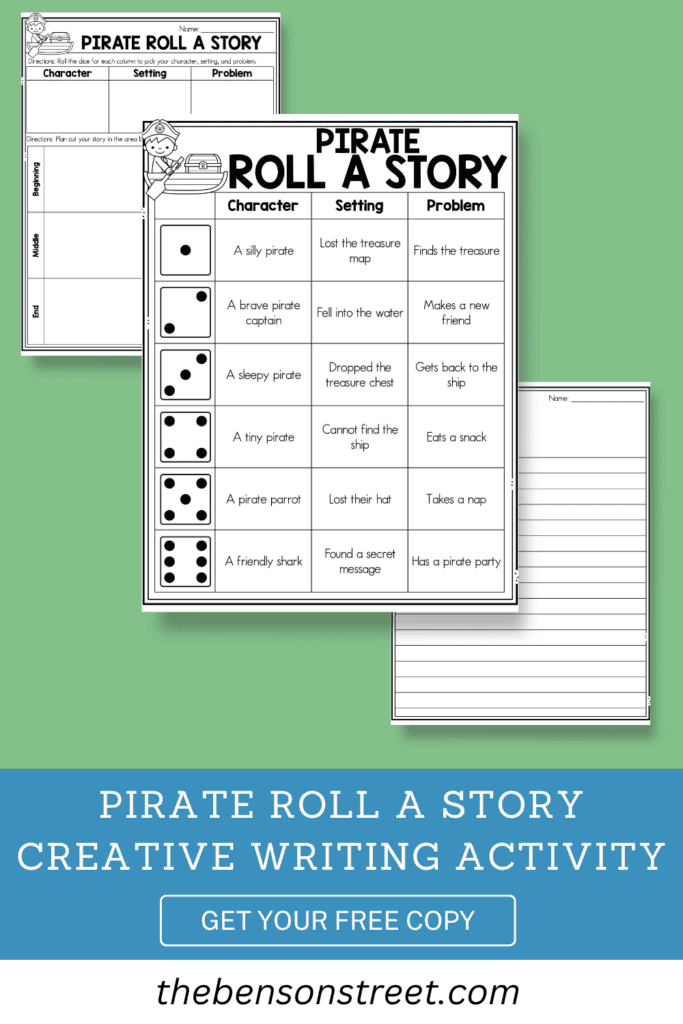 Free Printable Pirate Roll A Story Writing Activity - The Benson Street