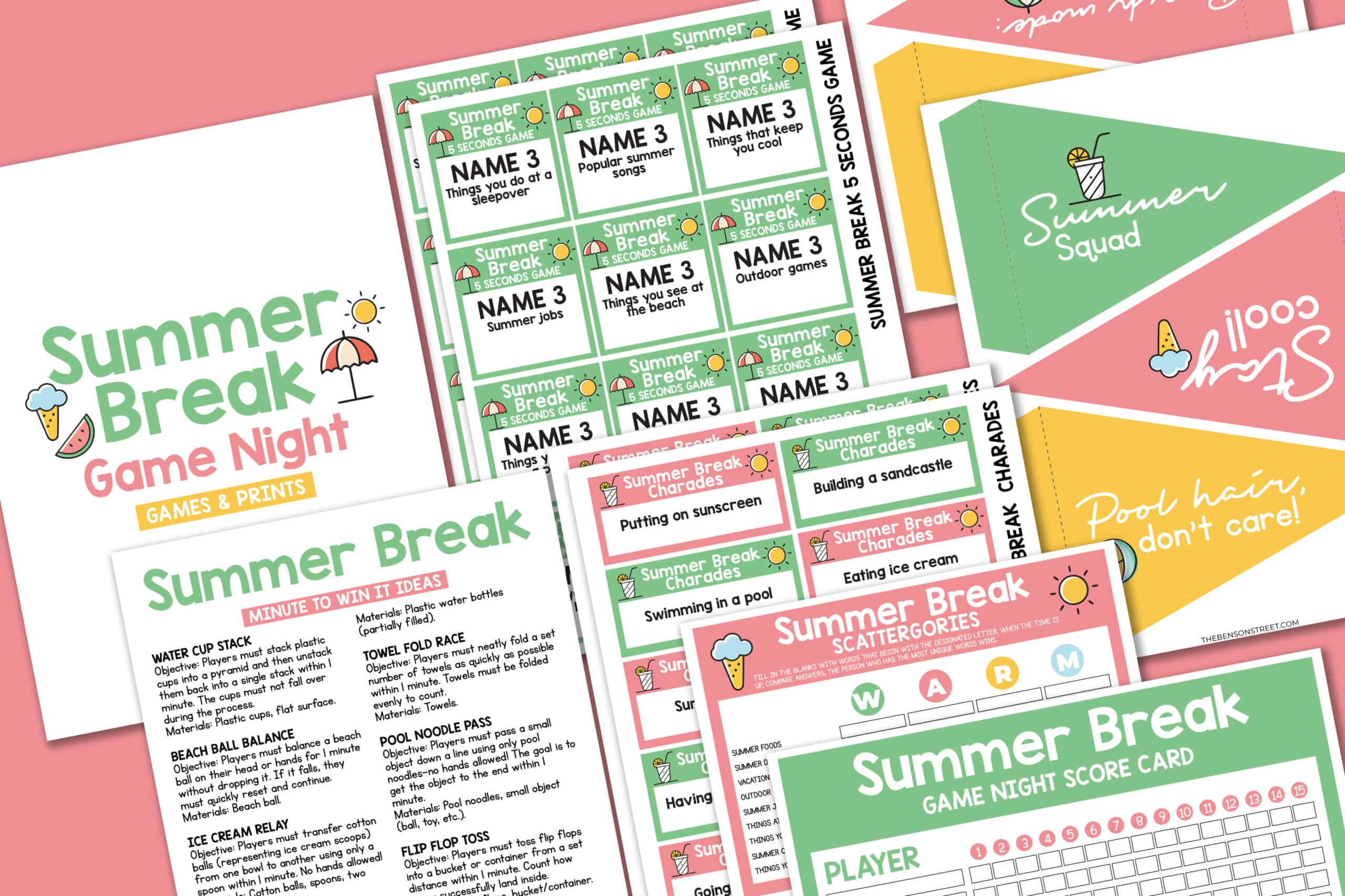 Free Summer Break Game Night Printables (Bundle You'll Actually Use ...
