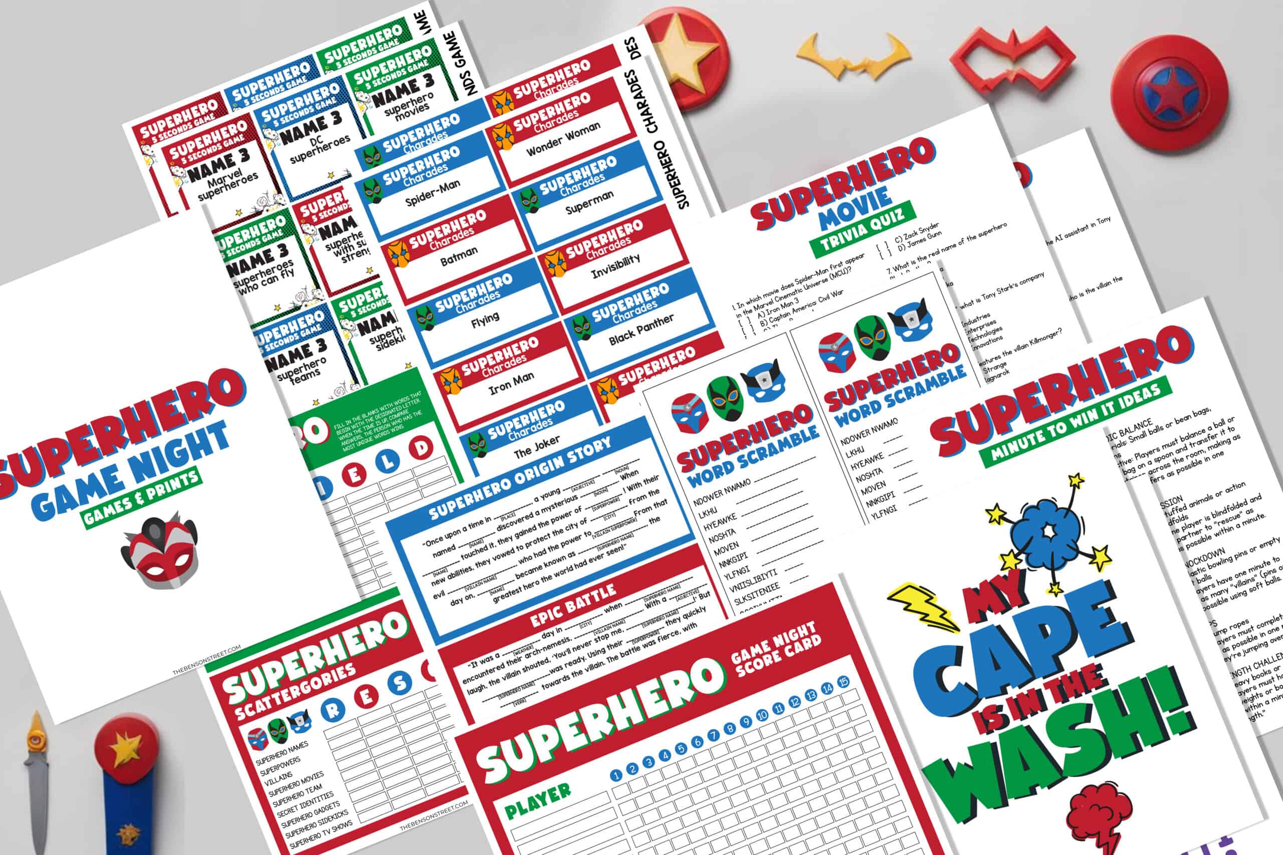 Free Printable Superhero Party Games for Adults & Kids - The Benson Street
