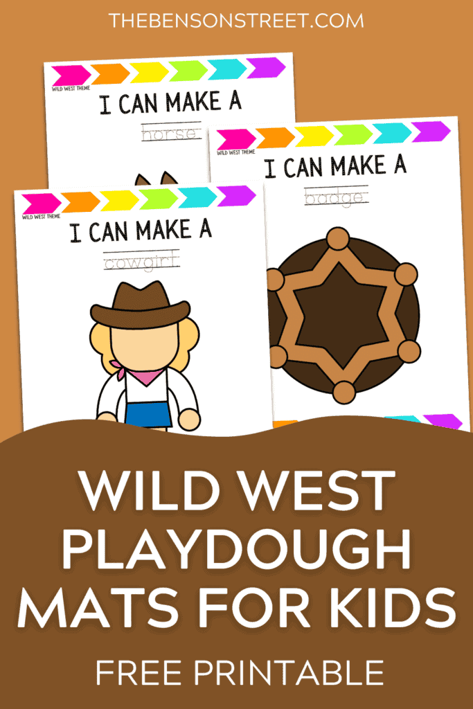Free Printable Wild West Playdough Mats for Sensory Play - The Benson ...