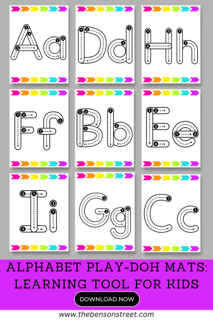 Free Printable Alphabet Playdough Mats for Letter Practice - The Benson ...