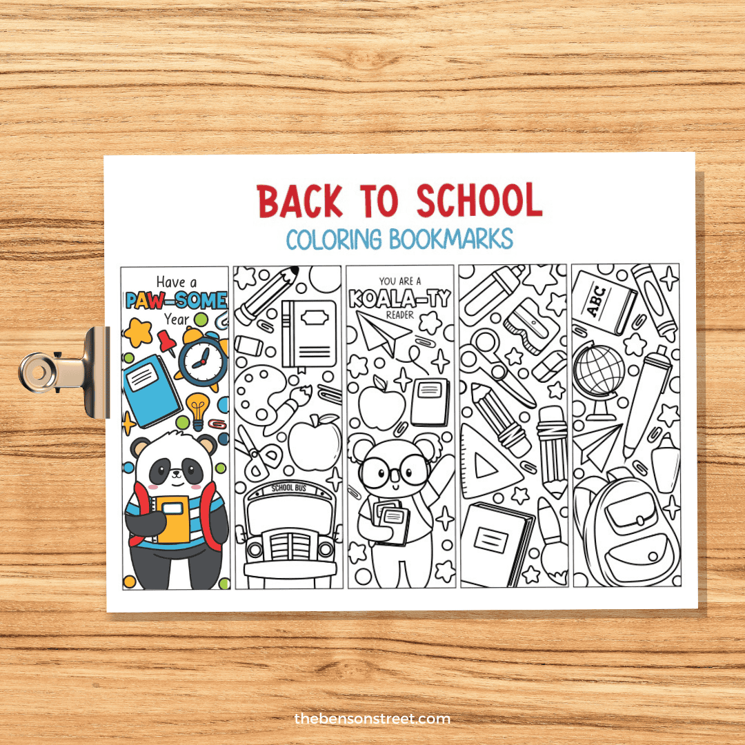 Free Printable Back to School Coloring Bookmarks Kids Will Love - The ...